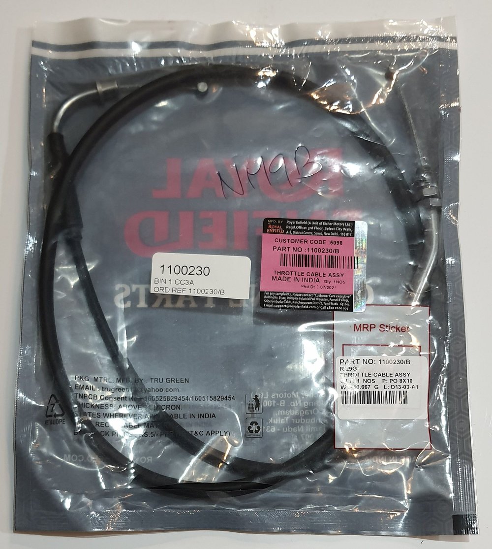 Throttle Cable Assembly – Royal Enfield Toronto